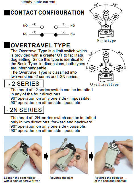 Double Break Tend Pulley Limit Switch TZ5108-2 Wide Selection Of Two ...